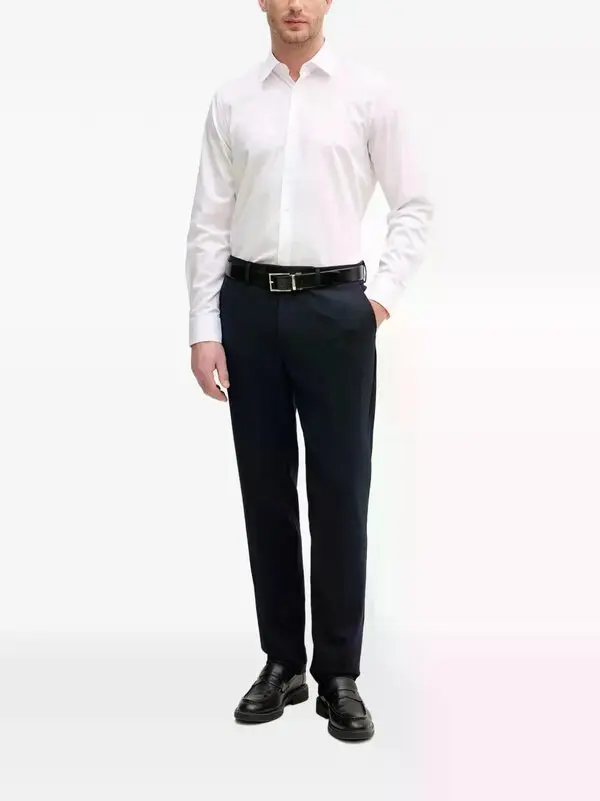 BENETTON Tailored Belt-loop Trousers - Blue