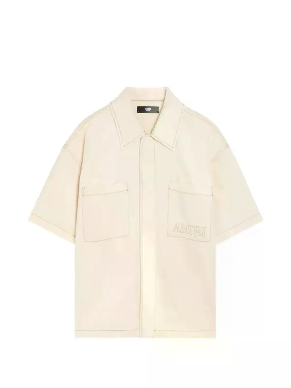 Amiri Logo-embroidered Contrast-stitch Shirt