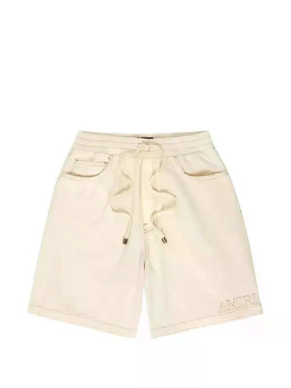 Amiri Logo-embroidered Drawstring Shorts - Neutrals