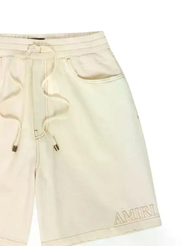 Amiri Logo-embroidered Drawstring Shorts - Neutrals