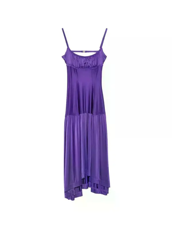 Rabanne Ruched Bodice Asymmetric Dress - Purple