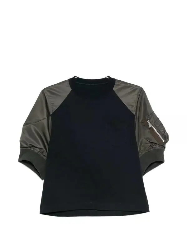 Sacai Panelled Raglan-sleeve T-shirt
