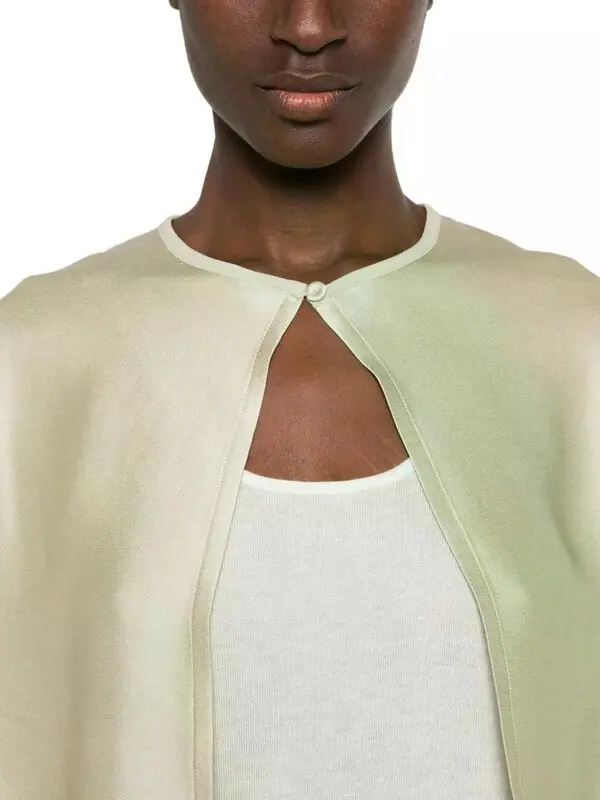 FORTE_FORTE Satin-finish Cape-style Top - Green