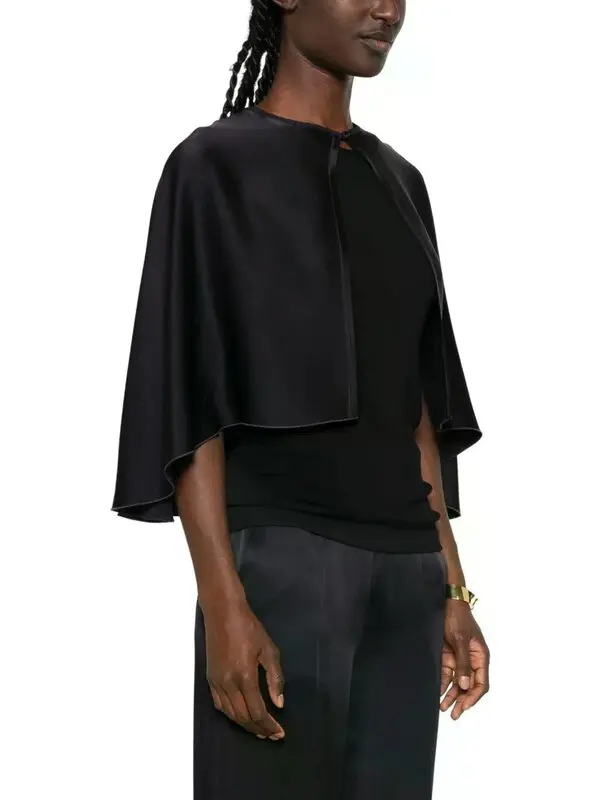 FORTE_FORTE Satin-finish Cape-style Shirt