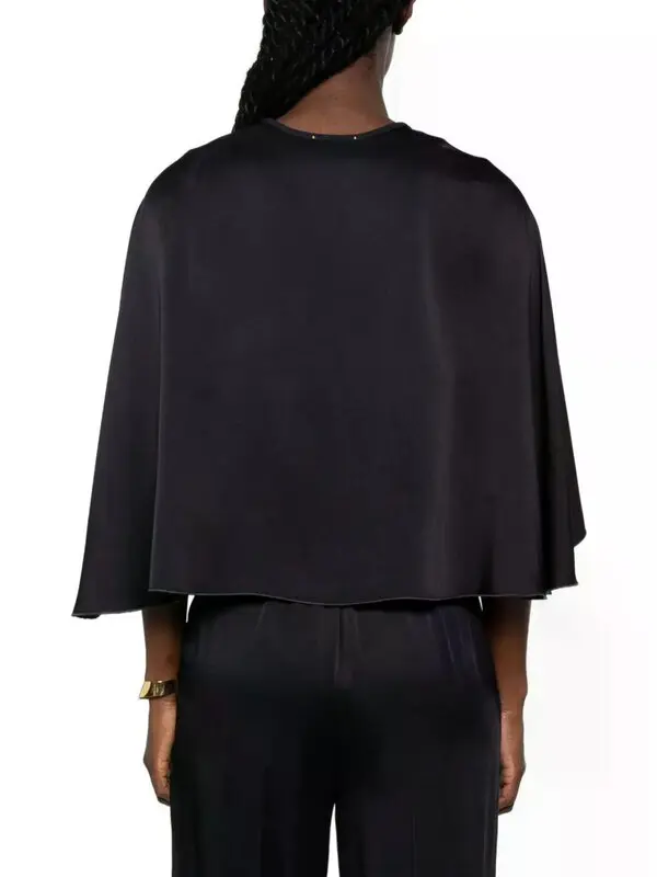 FORTE_FORTE Satin-finish Cape-style Shirt