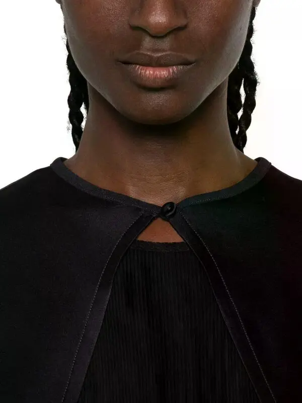 FORTE_FORTE Satin-finish Cape-style Shirt