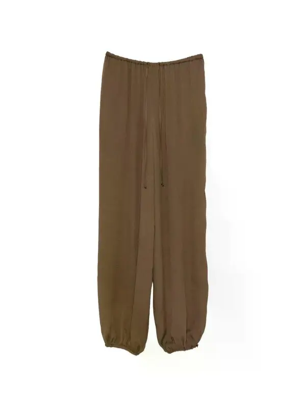 FORTE_FORTE Khaki Drawstring Waist Trousers - Green