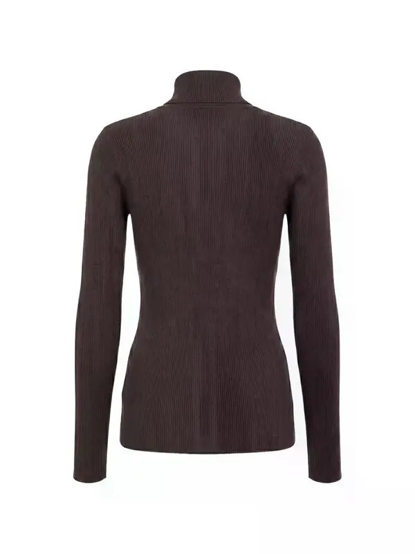 Elisabetta Franchi Ribbed-knit Logo Turtleneck Sweater
