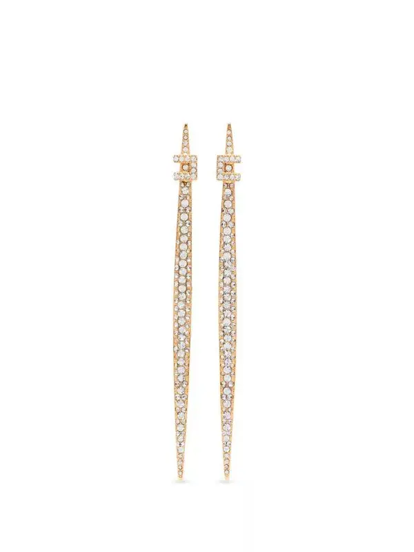 Elisabetta Franchi Crystal-embellished Drop Earrings - Gold