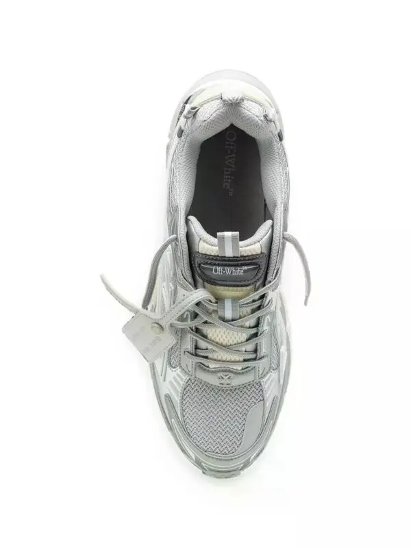 Off-White Silver-tone Arrows Patch Panelled Sneakers - Grey