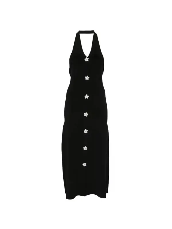 Maje Flower-embellished Midi Dress