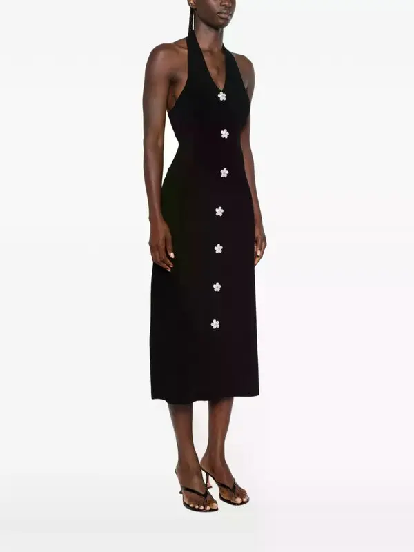 Maje Flower-embellished Midi Dress