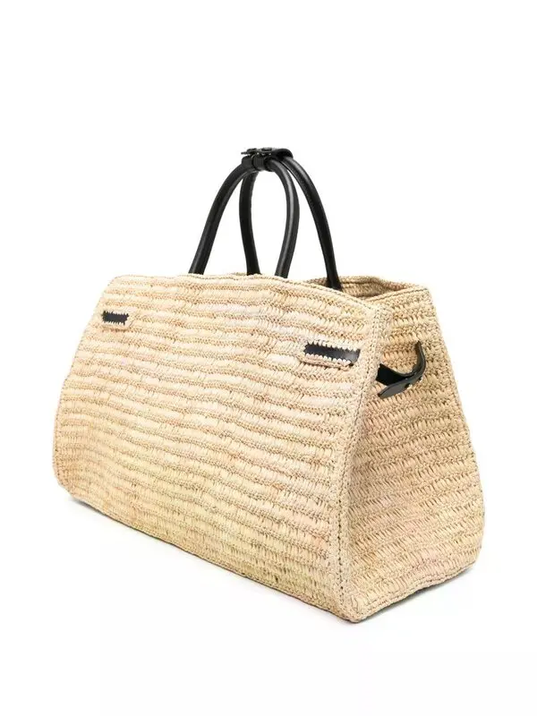 DEMELLIER Hudson Woven Tote Bag - Neutrals