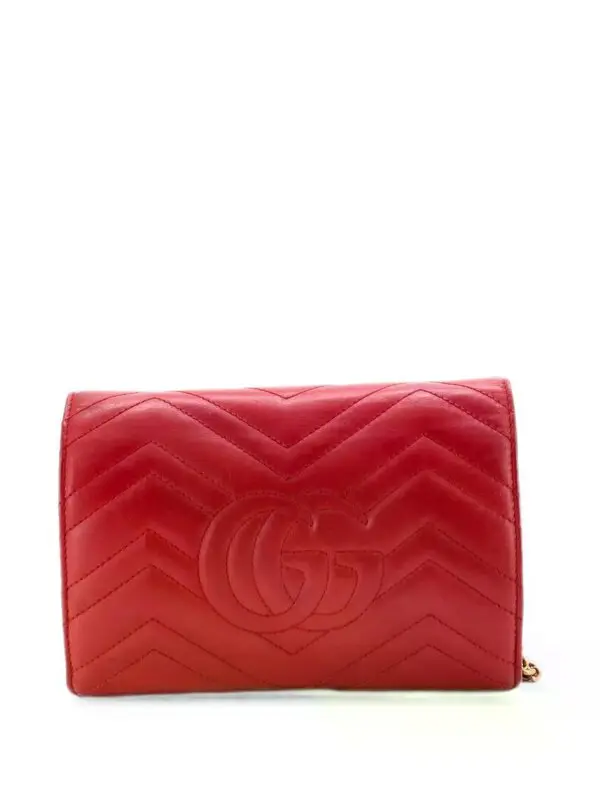 Gucci Matelassé Leather Mini Crossbody Bag - Red