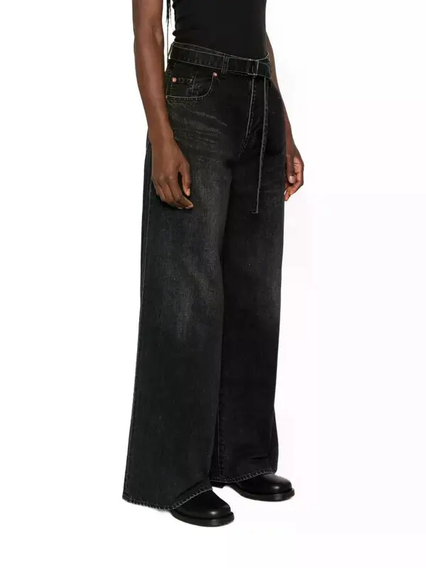 Sacai Belted Wide-leg Jeans