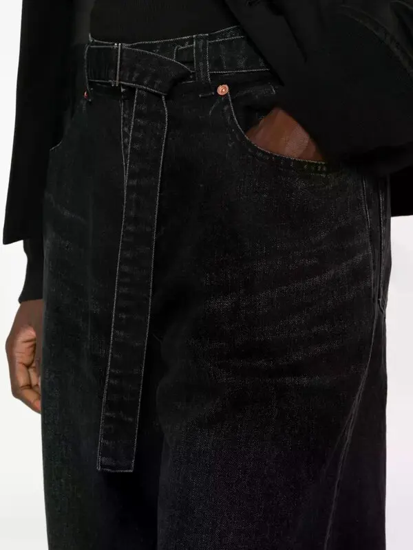 Sacai Belted Wide-leg Jeans