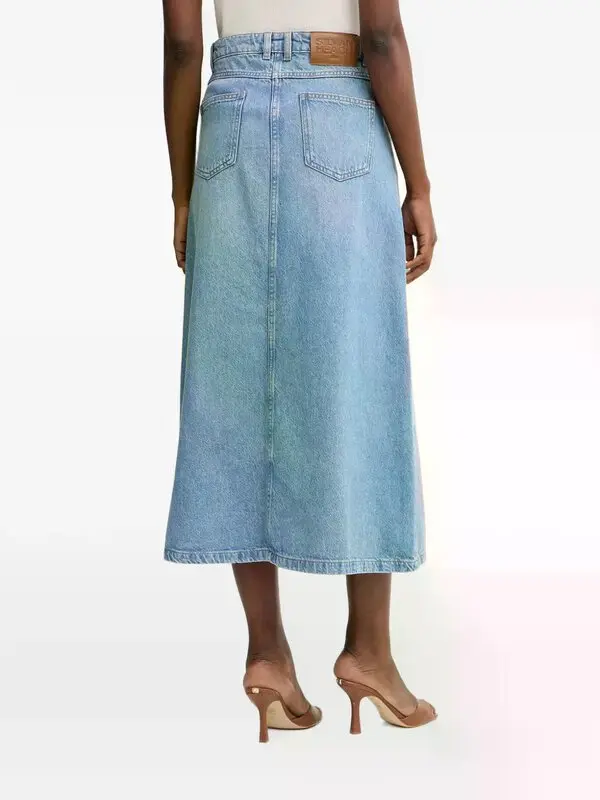 SILVIAN HEACH Front-slit Denim Midi Skirt