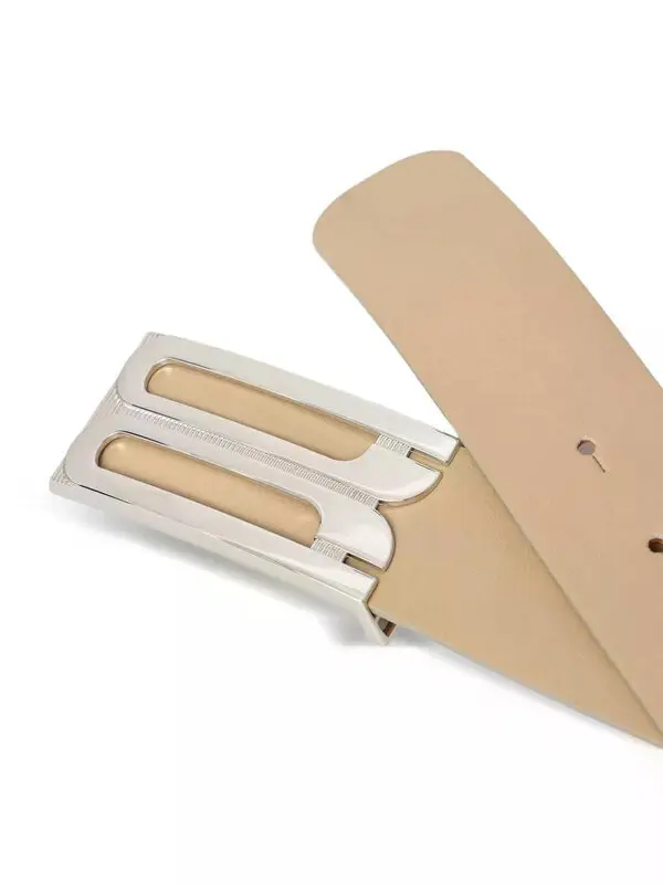 Victoria Beckham Buckled Leather Belt - Neutrals