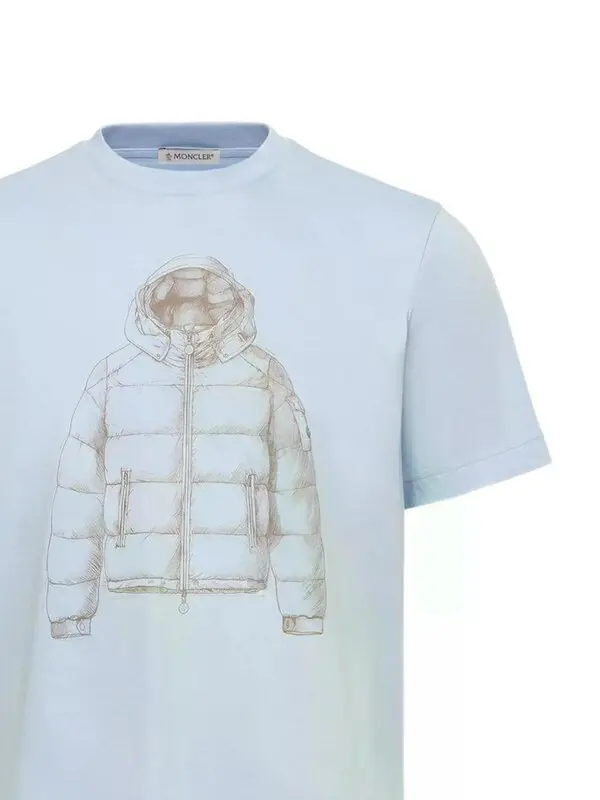 Moncler Down Jacket Print Cotton T-shirt