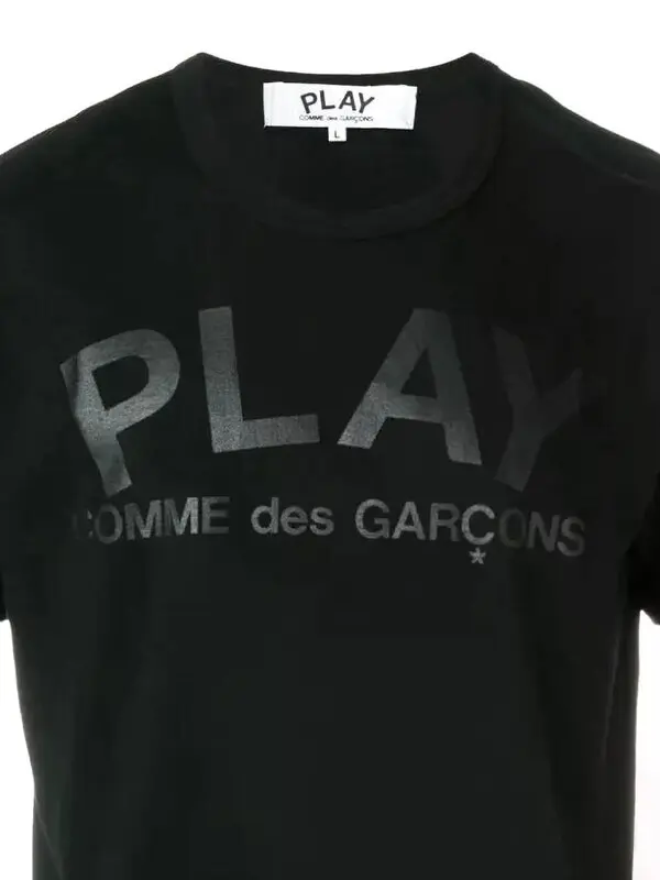 Comme Des Garçons Logo Print Cotton T-shirt - Black