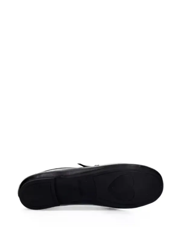 Moschino Heart-motif Crossover-strap Ballet Flats