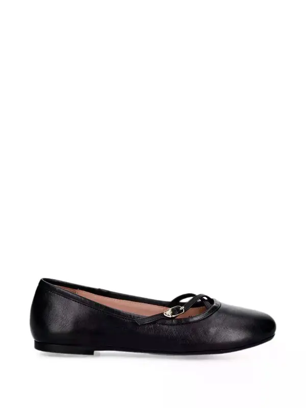 Moschino Crossover Strap Ballet Flats - Black