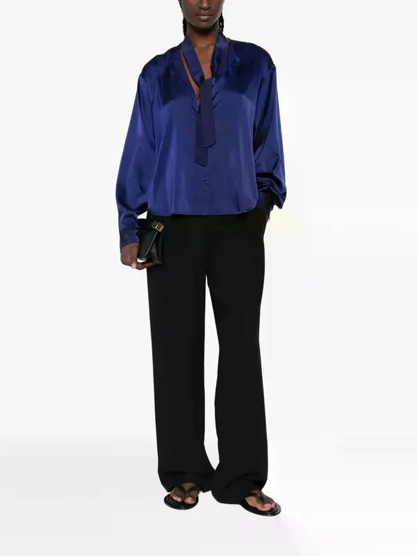 FORTE_FORTE Satin Button-up Shirt