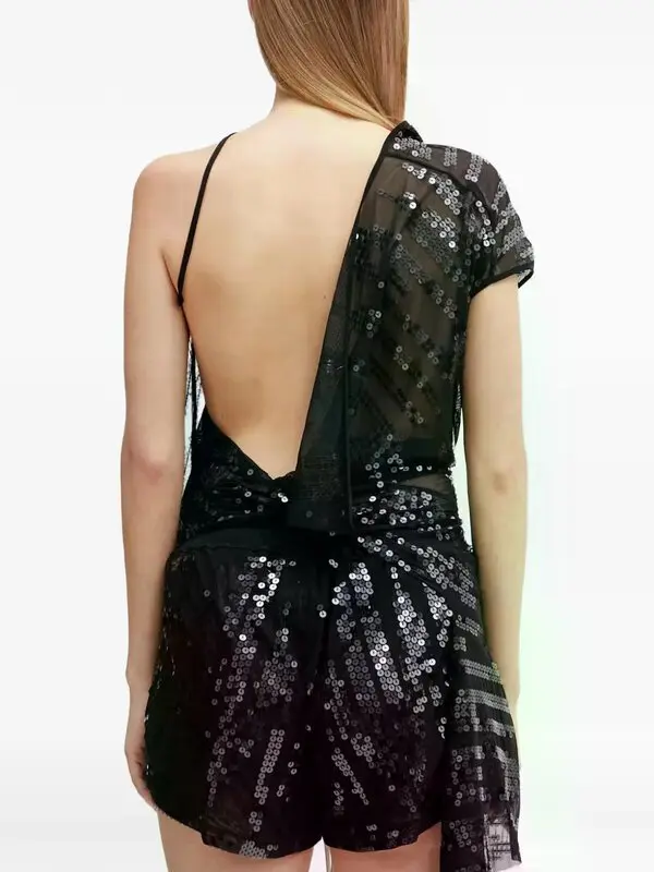 Rick Owens Sequin-embellished Asymmetric Top