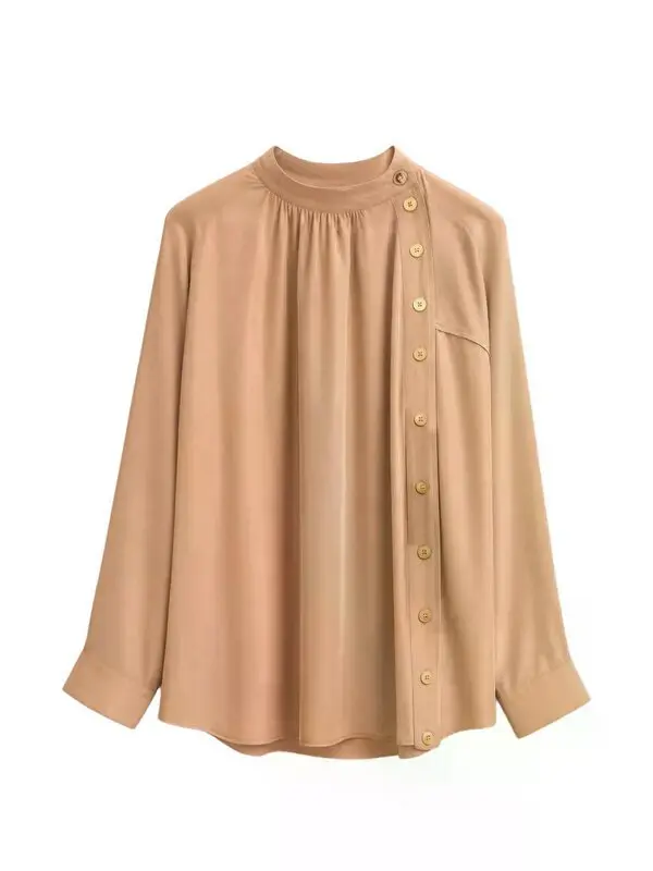 EDWARD ACHOUR PARIS Off-centre Pleated Shirt