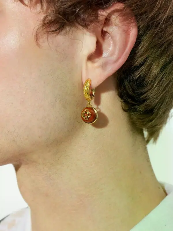Casablanca Engraved Hoop Earrings