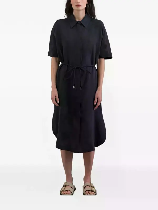 MOORER Linai-glx Belted Midi Dress