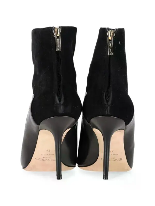 JIMMY CHOO Beyla Suede-trimmed Ankle Boots