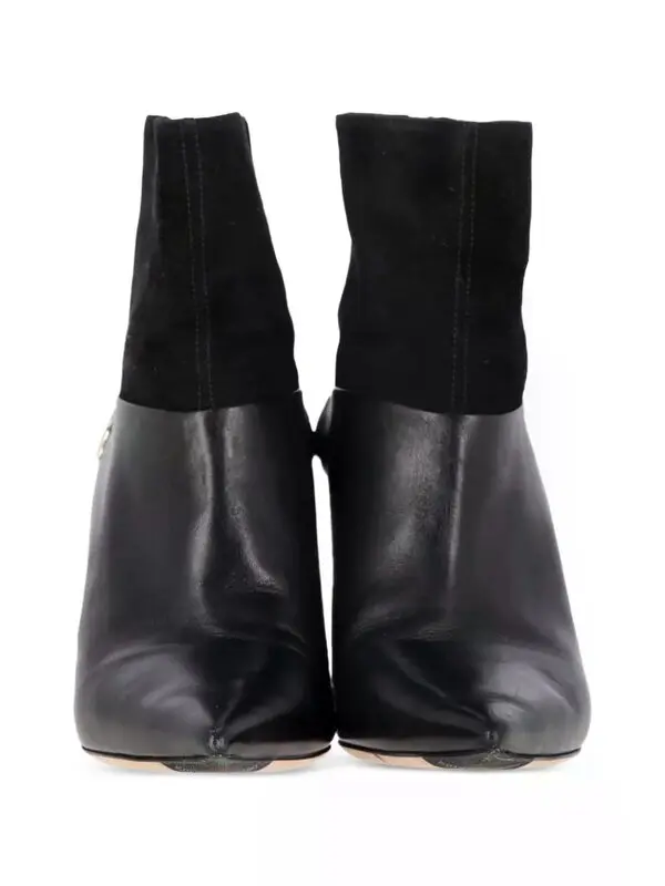 JIMMY CHOO Suede-trimmed Leather Ankle Boots