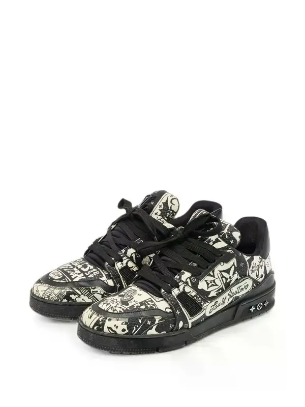 LOUIS VUITTON Trainer Sneakers With Graphic Print - Black