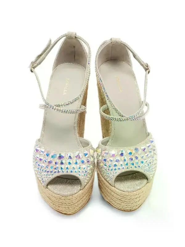 LE SILLA Crystal Embellished Espadrille Sandals