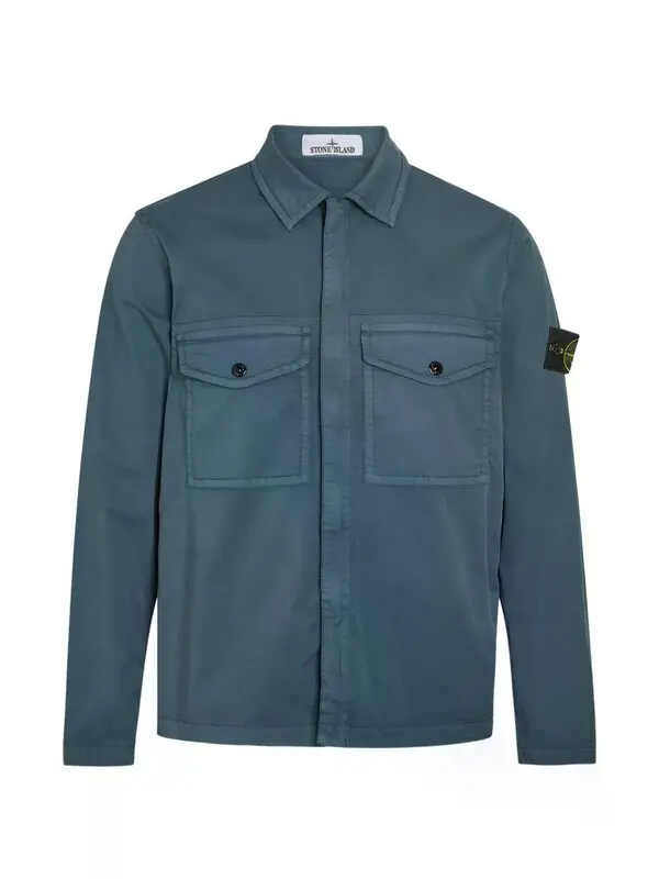 Stone Island Logo-patch Chest-pocket Shirt