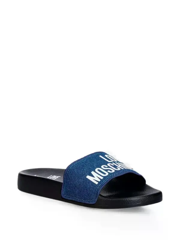Moschino Logo-print Denim Slides