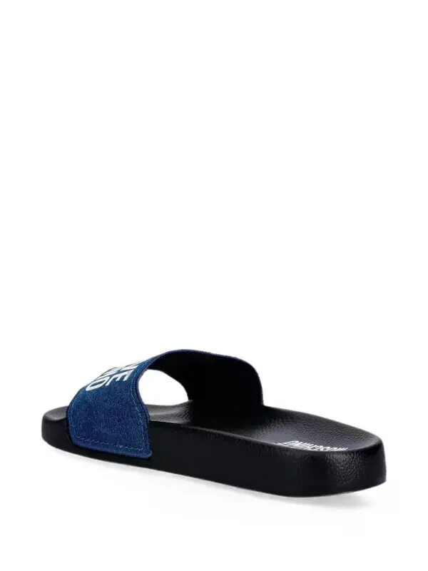 Moschino Logo-print Denim Slides
