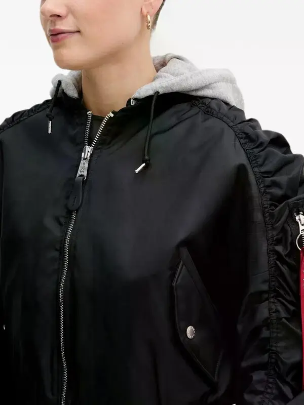 Alpha Industries Ruched Hooded Bomber Jacket