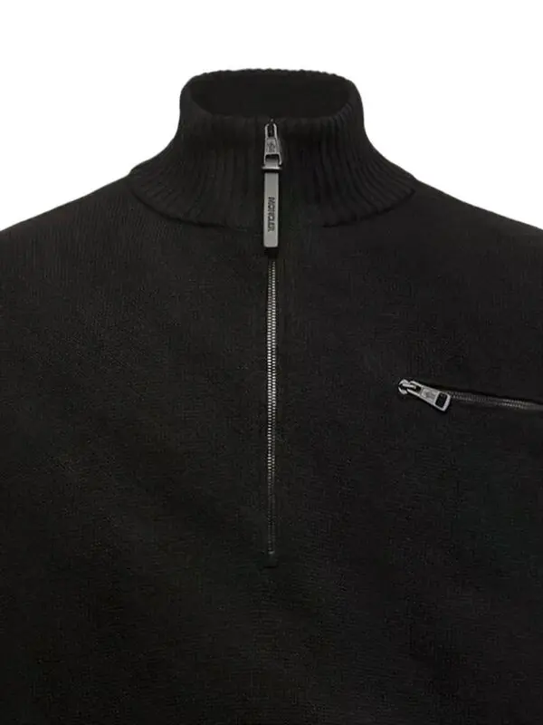 Moncler Half-zip Chest Pocket Sweater - Black