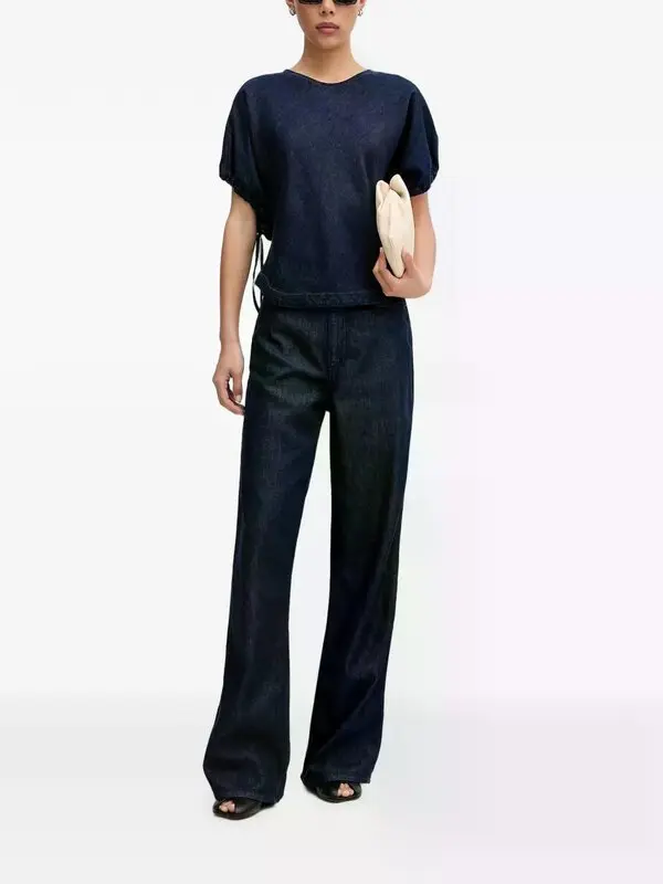Rag & Bone Laura Drawstring-sleeve Denim Top