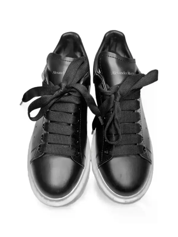 Alexander McQueen Calf Leather Oversized Sneakers - Black