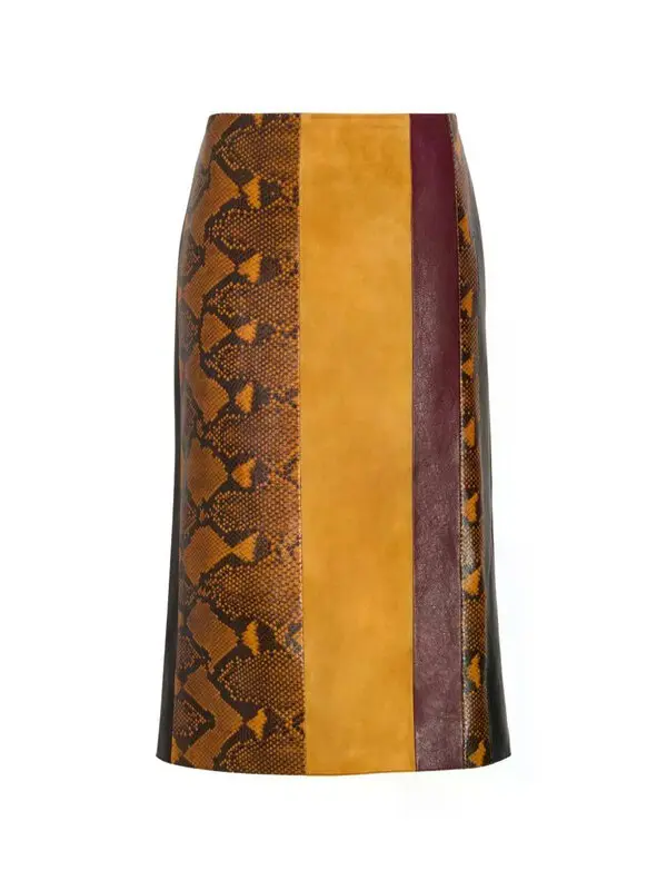 Proenza Schouler Sirine Pieced Leather Skirt - Brown