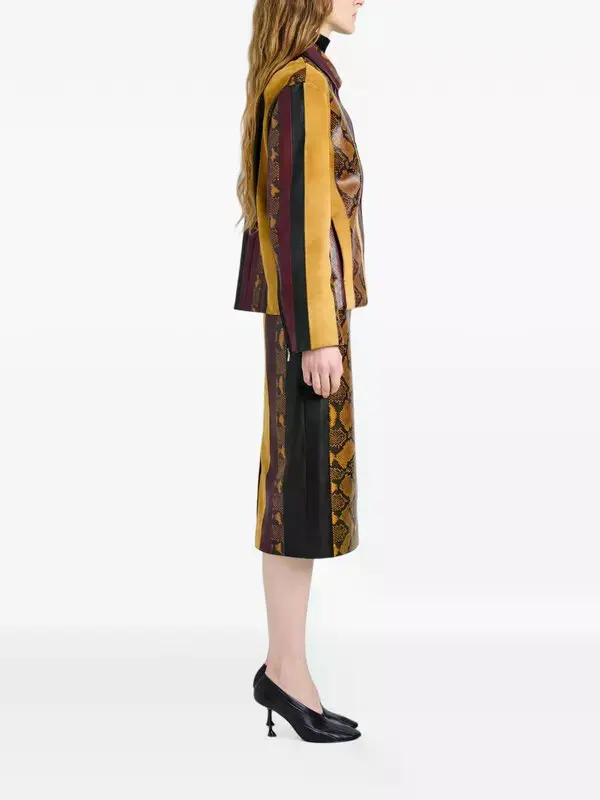 Proenza Schouler Sirine Pieced Leather Skirt - Brown