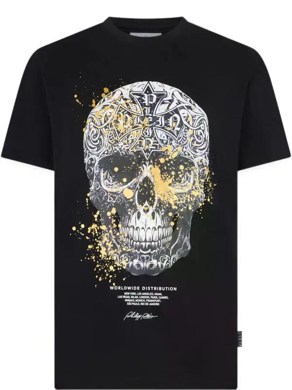 Philipp Plein Jersey T-shirt Skull Baroque Dots