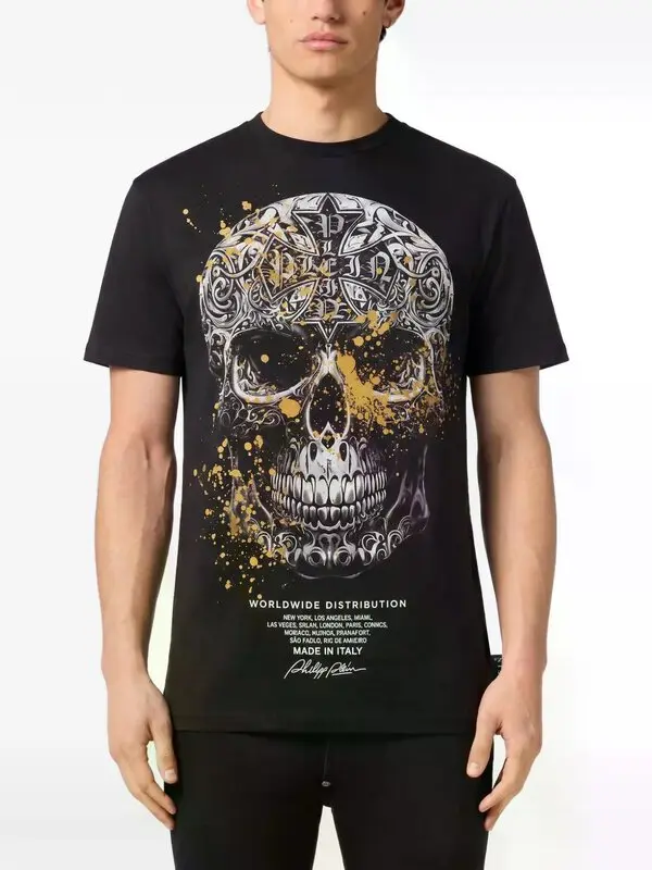 Philipp Plein Jersey T-shirt Skull Baroque Dots