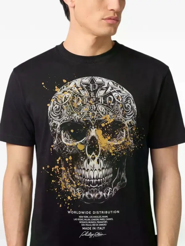 Philipp Plein Jersey T-shirt Skull Baroque Dots