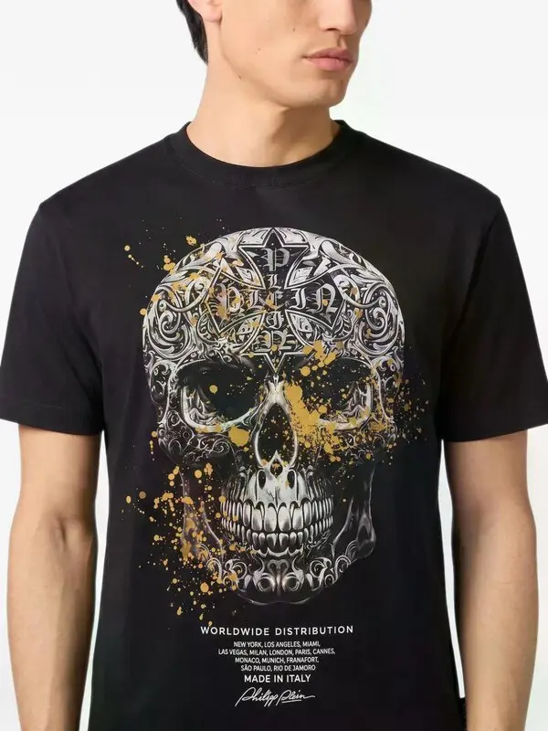 Philipp Plein Jersey T-shirt Skull Baroque Dots