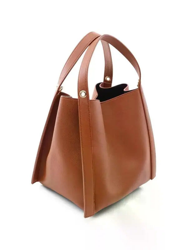 Celine Small Cubo Leather Tote Bag - Brown