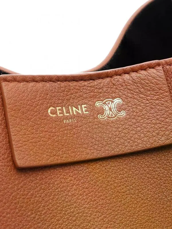 Celine Small Cubo Leather Tote Bag - Brown